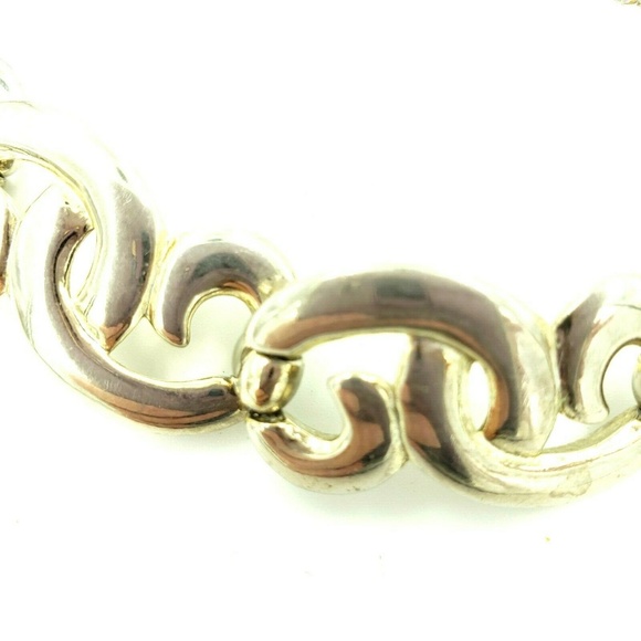 Monet | Jewelry | Vintage Monet Silver Tone Curly Q Link Bracelet ...